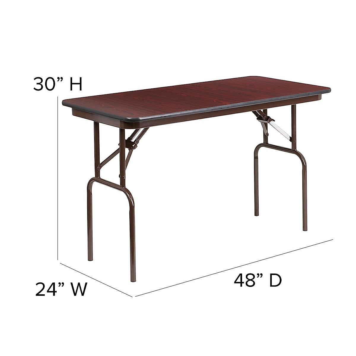 Flash Furniture Frankie 4-Foot Mahogany Melamine Laminate Folding Banquet Table