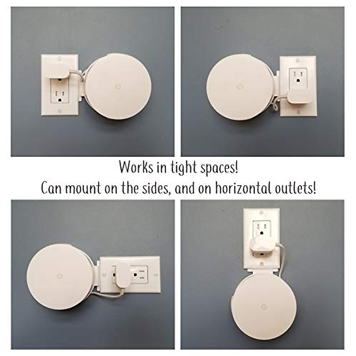 Dot Genie Google WiFi Pro Outlet Holder Mount [Old and New 2020 Version]: The Strongest, Most Versatile Mount Stand Holder for Google WiFi. Great for Home and Businesses! Still No Screws! (1-Pack)