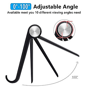 VOVIGGOL Cell Phone Stand Holder, Cellphone Holder Adjustable Desktop Phone Stand for Desk, Foldable Phone Cradle Dock Mobile Stand for iPhone iPad Tablet 4 to 7.9 Inch Smartphones (Black)