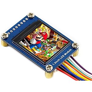 waveshare 1.3inch LCD Display Module for Raspberry Pi/Jetson Nano/Arduino/STM32, 240x240 Resolution IPS Screen RGB, 65K Display Color SPI Interface 3.3V Operating Voltage