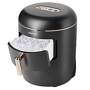 EUHOMY 36Lbs/Day Clear Ice Makers Countertop, 10 Crystal Clear Ready in 8 Mins, 2 Sizes Ice, Auto-Cleaning, Ice Cube Maker with Basket and Scoop, for Home/Kitchen/Camping/RV. (Black)
