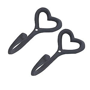 Ciieeo 2pcs Iron Hooks for Hanging Wood Clothes Hangers Retro Keychain Decorative Hooks Key Hanger Hooks Black Wall Hooks for Hanging Wall Mounted Coat Mounted Clothes Hanger Love Hat