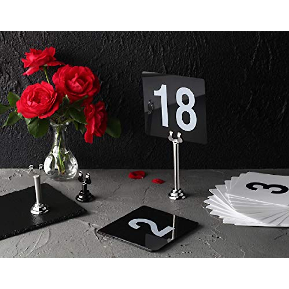 New Star Foodservice 23428 Triton Harp Clip Style, Place Card/Table Number Holder, 1.5 Inch, Silver, Set of 12