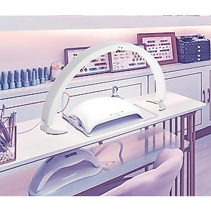 toyshi Adjustable Half Moon Light for Nail Desk, Professional LED Light Nail Lash Tech Lighting for Manicure, Pedicure, Tattoo, Lash Work, Manicure Light, Lash Light for Table White