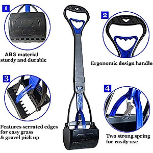 28"Large Pooper Scooper for Dogs Heavy Duty,Dog Poop Scooper for Grass,Durable Long Handled Dog Poop Pick Up Tool