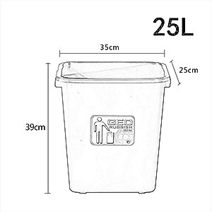ZCM Trash Can Multifunctional Rubbish Bin Outdoor，Household Multifunction High Capacity Trash Can Plastic Trash Can No Cover Trash Can Garbage Bin 25L for Rubbish(Color:Red)
