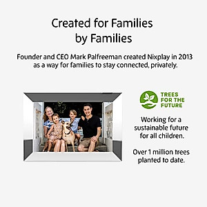 Nixplay 10.1 inch Touch Screen Digital Picture Frame with WiFi (W10K) - Polished Steel - Unlimited Cloud Photo Storage - Share Photos and Videos Instantly via Email or App - Preload Content