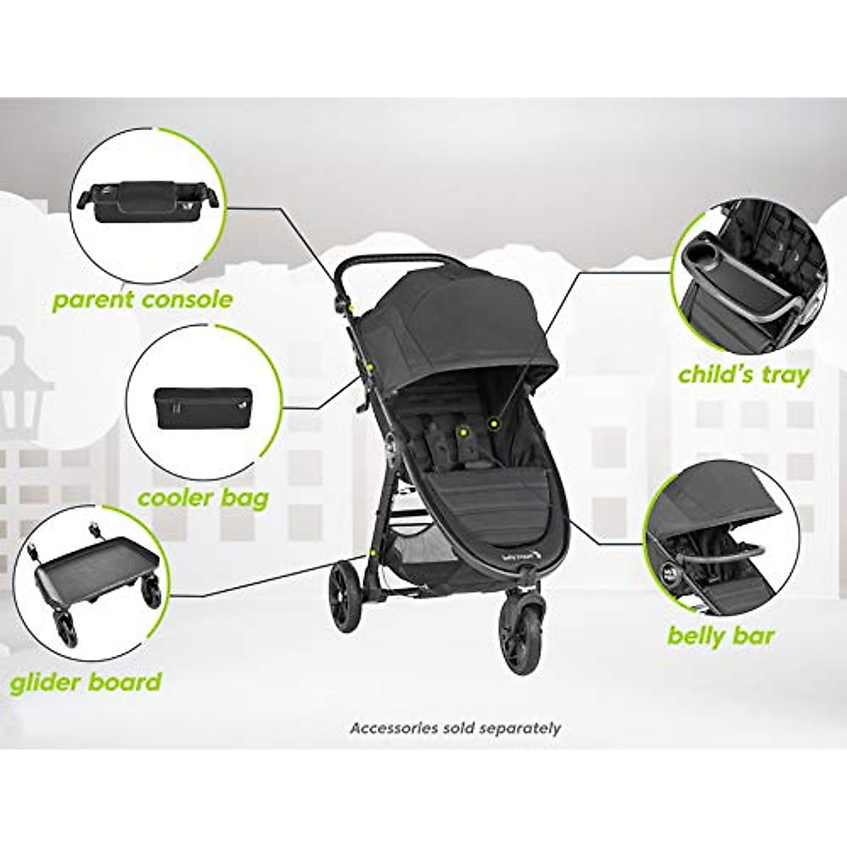 Baby Jogger Child Tray for City Mini 2 and City Mini GT2 Strollers, Black