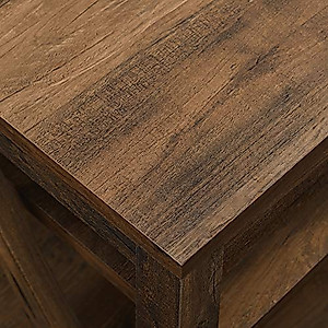 Walker Edison Modern Farmhouse A-Frame Wood Rectangle Coffee Table Living Room Ottoman Storage Shelf, 48 Inch, Rustic Oak