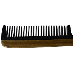 MAYMII Natural Black Buffalo Horn Green Sandalwood Wood Handmade Hair Comb No Static Wooden Top Tooth Teasing Tail Comb