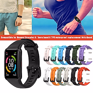 TangYang Compatible Strap for Huawei Band 6 / Honor Band 6 Replacement TPU Strap