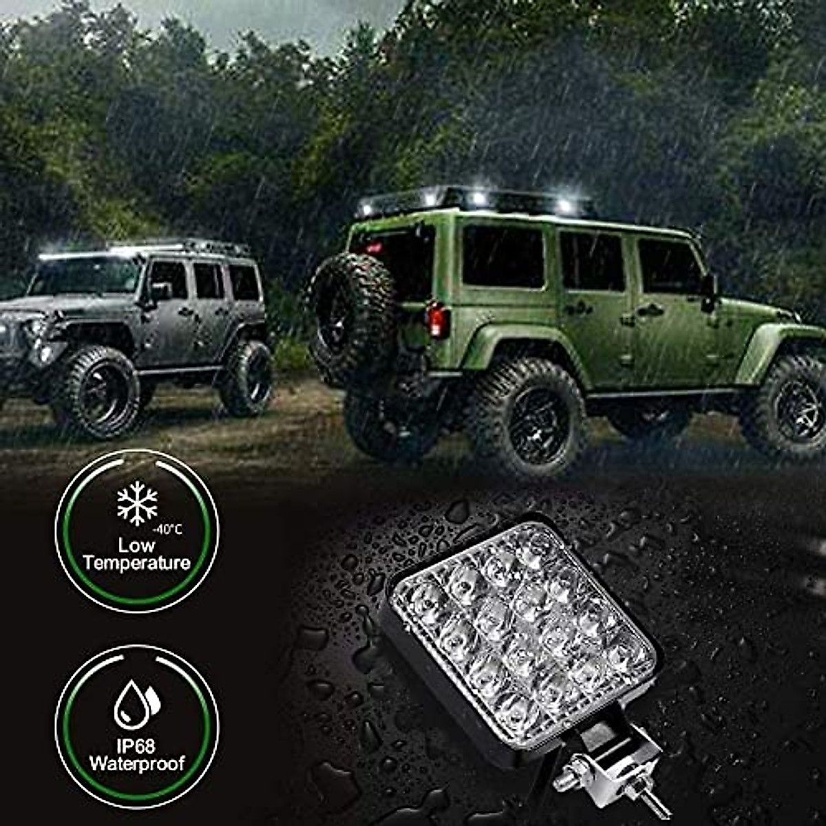 Led Light Bar, Turboo 10PCS 4inch 48W Led Work Light Square Spot Lights Off-road Lights Led lights for Trucks,Off-road Vehicle, ATV, SUV, UTV, 4WD, Jeep, Boat and More