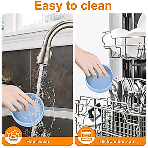 3Pcs Silicone Air Fryer Egg Pan, Reusable Sous Vide Egg Bite Maker, Nonstick Egg Boiler Mold Cup, 4×1.3 Inch Microwave Egg Cooker, Dishwasher Safe Egg Bite Maker for Oven Microwave (Blue)