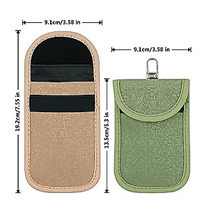 JXE JXO Faraday Bags, Faraday Bag for Key Fob, Faraday Cage, Key Fob Protector, Faraday Pouch, Car RFID Signal Blocking, Anti-Theft Pouch, Anti-Hacking Case Blocker Orange & Cyan(2 Pack)