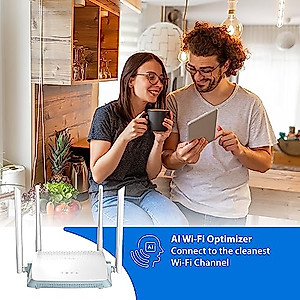 D-Link R12, Eagle Pro Ai Smart WiFi Internet Router (AC1200) - High Power Gigabit Ethernet Dual Band, Enhanced Parental Controls, Compatible with Alexa and Google