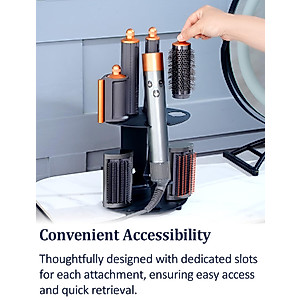 Nekuma Curling Iron Holder Attachments Compatible with Dyson Airwrap Organizer Stand on Desktop, Hair Wrap Storage Rack Accessories Wall Mounted for home/Bathroom