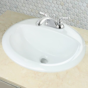 Nantucket Sinks DI2017-4 - Nantucket Sinks 20.25 Inch Drop-In Ceramic Vanity Sink DI2017-4