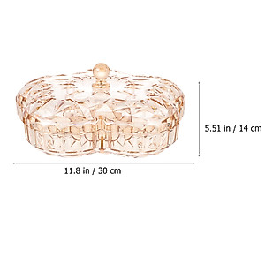 Cabilock Polypropylene Round Fruit Tray with Lid, Amber Plum Flower, 12-Inch