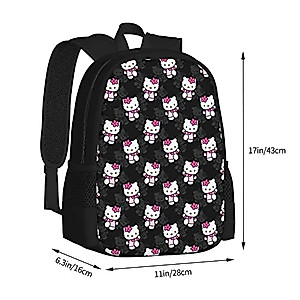 Hipeya Pink Backpack For Teens Girls, Cute Anime Backpack Large Capacity Daypack Casual Travel Bag For Youth With Storage Bag