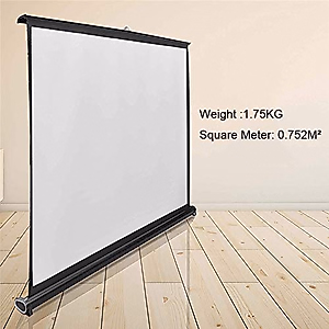 BBSJ 50" Inch 16:9 Portable Projector Screen Floor Standing Fold-Out Roll-Up Tripod Manual, Mobile Movie Screen Home Theater