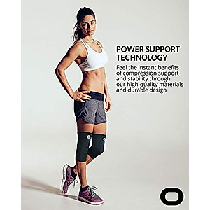 Crucial Compression Knee Sleeve (1 Pair) - Best Knee Braces for Knee Pain for Men & Women - Non-Slip Knee Support for Running, Weightlifting, Basketball, Gym, Workout, Sports