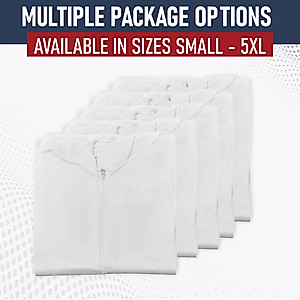 Medical Nation Hazmat Suits | 10 Pack, Medium | Disposable Protective Coveralls, Heavy Duty Full Body Painters Suit for Men & Women with Hood, Sleeves, Zipper - Breathable & Water Resistant - Medium