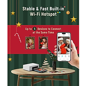 Liene 4x6'' Rechargeable Photo Printer Bundle (100 pcs +3 Ink Cartridges), Wireless Photo Printer for iPhone, Smartphone, Android, Computer, Dye Sublimation Printer, Photo Printer for Travel, Home Use