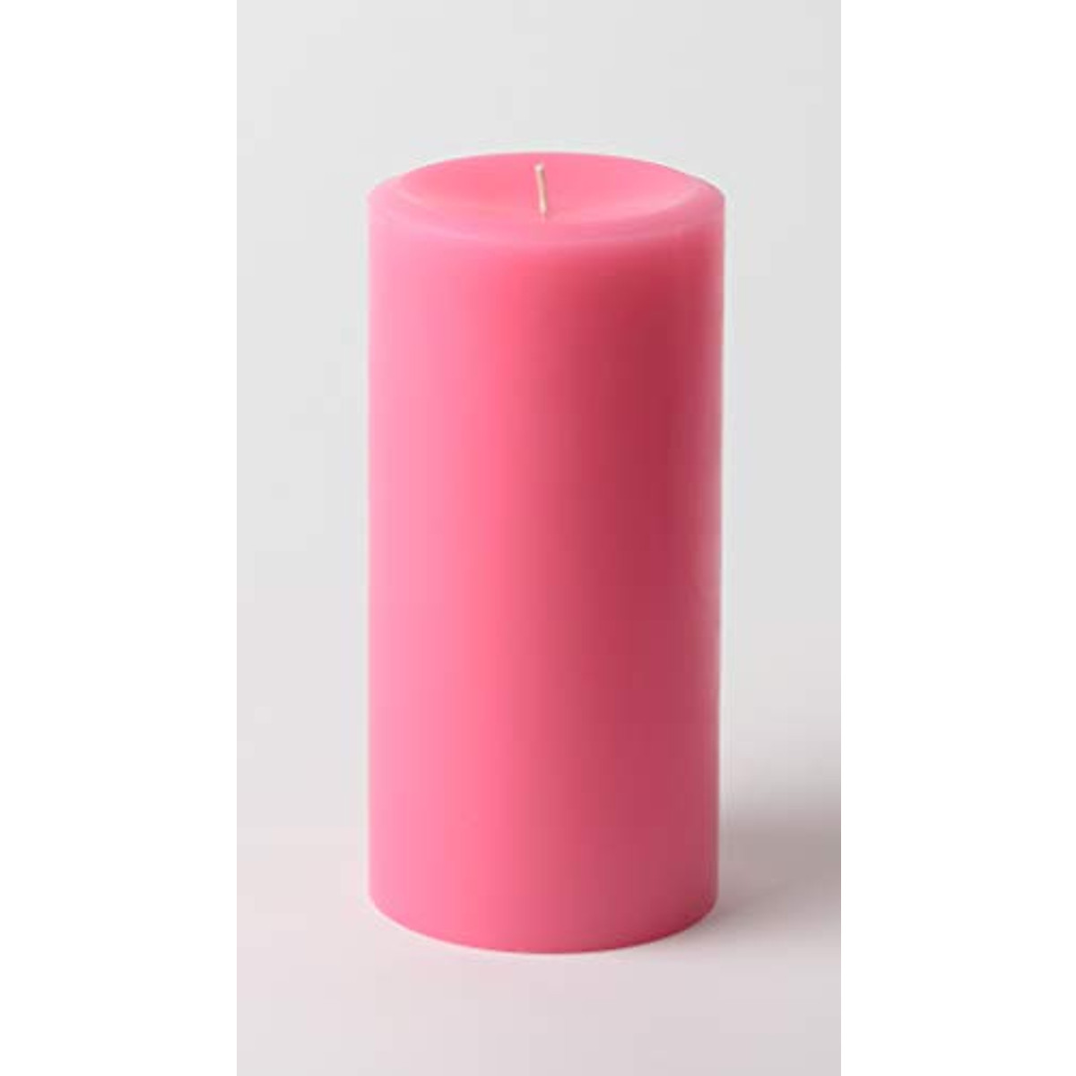 3" x 6" Hand Poured Solid Color Unscented Pillar Candles Set of 3 - (Pink)