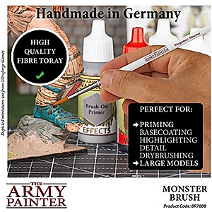 The Army Painter Wargamer: 3pcs Monster - Wargamer Brush Set with Synthetic Toray Hair – Large Basecoat Brush for Wargames, Fine Detail Paint Brush for Miniature Painting & Miniature Paint Sets