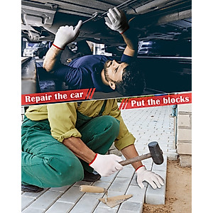 Hicarer 24 Pairs Cotton Hand Working Gloves White Cotton Liners Gloves for Safety Work Gloves Thicker Men Women Cotton BBQ Gloves(Red Edge)