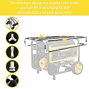 GEHENG Portable Generator Running Cover,With Stainless Steel Bracket,Super Heavy Duty 600D Waterproof Material, 100% Waterproof Generator Cover,33"x25.9 "x18.5",Black,2.0 Upgrade Version.