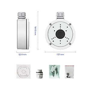 ANNKE Universal Junction Box Mount Bracket for Bullet Dome Turret PTZ Security Cameras Outdoor Waterproof Aluminum Wall Ceiling Mount Hide Cables