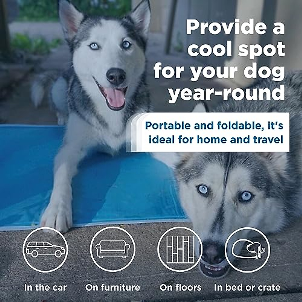 The Green Pet Shop Dog Cooling Mat, Large - Pressure Activated Pet Cooling Mat For Dogs, Sized For Large Dogs (46 - 80 Lb.) - Non-Toxic Gel, No Water or Electricity Needed for This Dog Cooling Pad