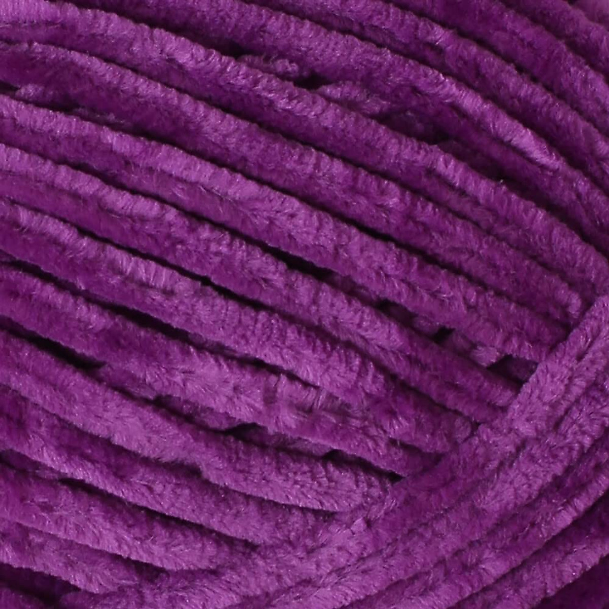 2 Skein La Mia Mellow Velvet Chenille Yarn for Knitting and Crocheting Baby Clothes, Blankets and Accessories, 100% Polyester, 100 gr (3.5 oz) / 115 m (125 Yards), Super Bulky, Purple - 940