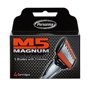 48 Personna Magnum M5 blades with Trimmer - 12 Packs of 4 Blades