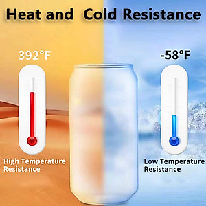 Venoteck 16oz Glass Cups Set of 4,Beer Can Glass Cup with Straw,Iced Coffee Cup,Heat and Cold Resistant Drinking Glasses