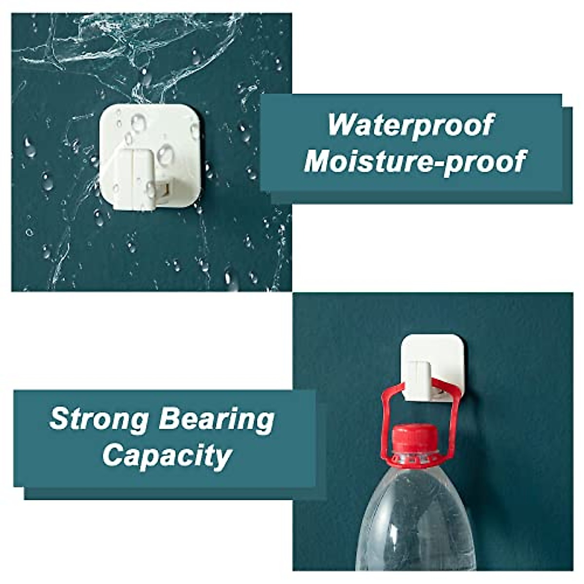 Modixun 8pcs Double Wall Hooks, Openable and Closeable, Self-Adhesive Double Prong Hooks, Double Robe Towel Hooks, Dual Hooks for Coat, Bag, Hat, Scarf, Jacket, Key, White