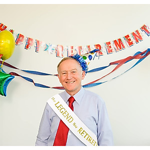 The Legend Has Retired Sash – Elegant White and Gold Foil Legendary Sash for Both Women and Men & a Large Gold Safety Pin. Perfect for Retirement Parties by JPACO