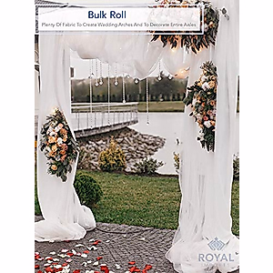 54” Fabric Tulle Bolt for Wedding Party Decoration Bridal Shower - Tutu Roll, Netting Spool Ribbon Wrapping, White, 40 YDS