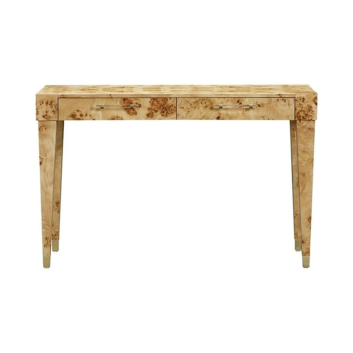 MAKLAINE Modern Contemporary Wood Work Desk in Natural Burl Finish
