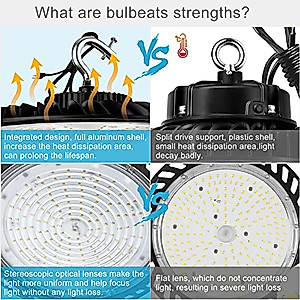 Lightdot 100W LED High Bay Light for Warehouse/Barn 5000K 14000LM (Eqv. 400W HPS/MH) High Bay LED Light, ETL Listed LED Bay Light for Commercial Lighting Energy Save Upto 760KW*6/Y(5Hrs/Day) -6Pack