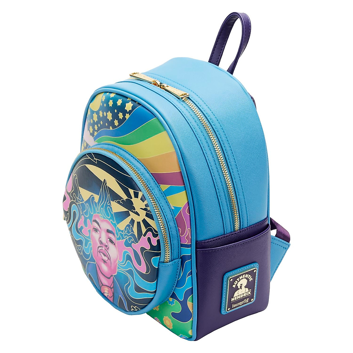 Loungefly Jimi Hendrix Psychedelic Landscape Zip Mini Backpack