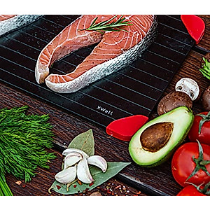 XWell Defrosting Tray for Faster Food De-Icing. Eco-Friendly, Food-Grade Aluminum Thawing Plate Without The Necessity of Microwave or Hot Water. Large Size, Big Enough to Satisfy The Whole Family