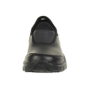 Skechers Women's Sure Track Work Shoes, Black Leather, 7