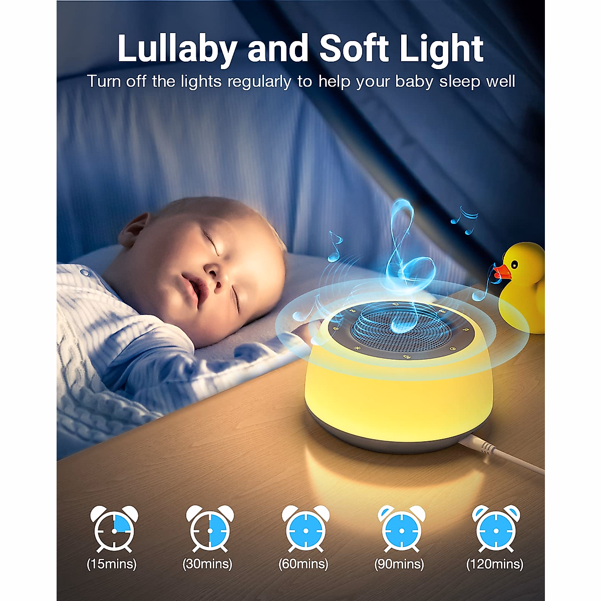 Jack & Rose White Noise Machine Baby, Baby Sound Machine Kids with Night Light, Portable White Noise Machine for Sleeping