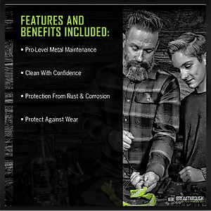 Breakthrough Clean Rifle Cleaning Kit with Oil and Cleaner - Universal Kit Also Works on 12 Gauge - .22/.223/.30/.38/.40/.45 Cal - 9/10mm - Black