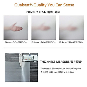 Window Privacy Film,Frosted Glass Window Film Window Cling Privacy Film Striped Pattern +Qualsen Window Privacy Film Frosted Glass Window Film Matte White