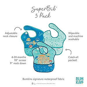 Bumkins Bibs, Harry Potter Baby Bibs for Girl or Boy, SuperBib Baby and Toddler Bib for 6-24 Months, Baby Bib for Eating, Feeding Bib, Waterproof Lightweight Fabric – Mischief