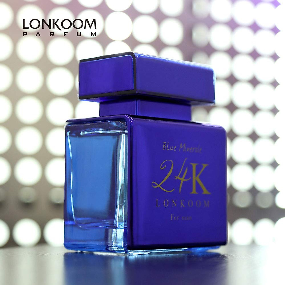 Lonkoom 24K Blue Minerale - Long Lasting Perfume for Men - Woody, Floral Perfume - Fragrance for Men with Notes of Lily, Aldehydes, Green Leaves, Musk, Amber, Cedar - 3.4 oz EDP Spray for Men