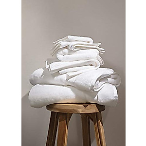 100% Organic Cotton Bath Towel Set | Bathroom Luxury Towel Set of 6 | GOTS Certified | Hotel Premium Towels | 700 GSM | 2 Bath Towels 30 x 56 | 2 Hand Towels 16 x 30 | 2 Wash Cloths 13 x 13 | White
